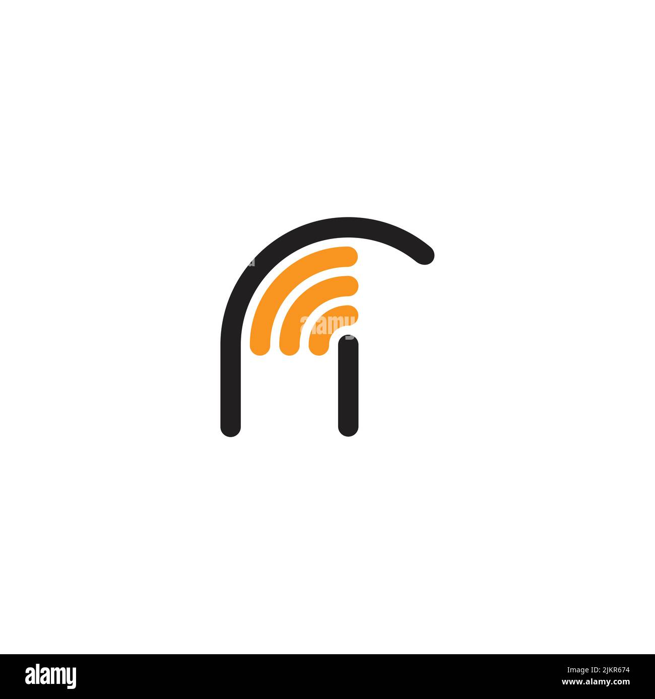 letter r i radio signal line simple logo vector Stock Vector Image ...