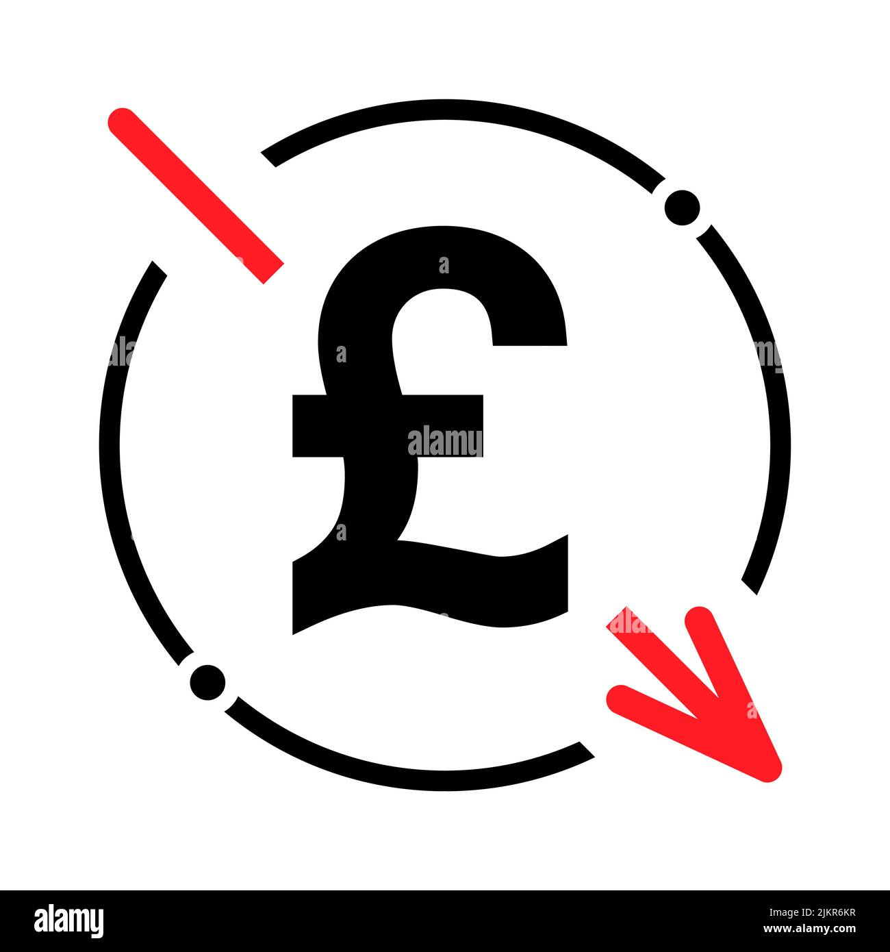 Cost reduction- decrease pound icon. Vector symbol isolated on background Stock Vector Image ...