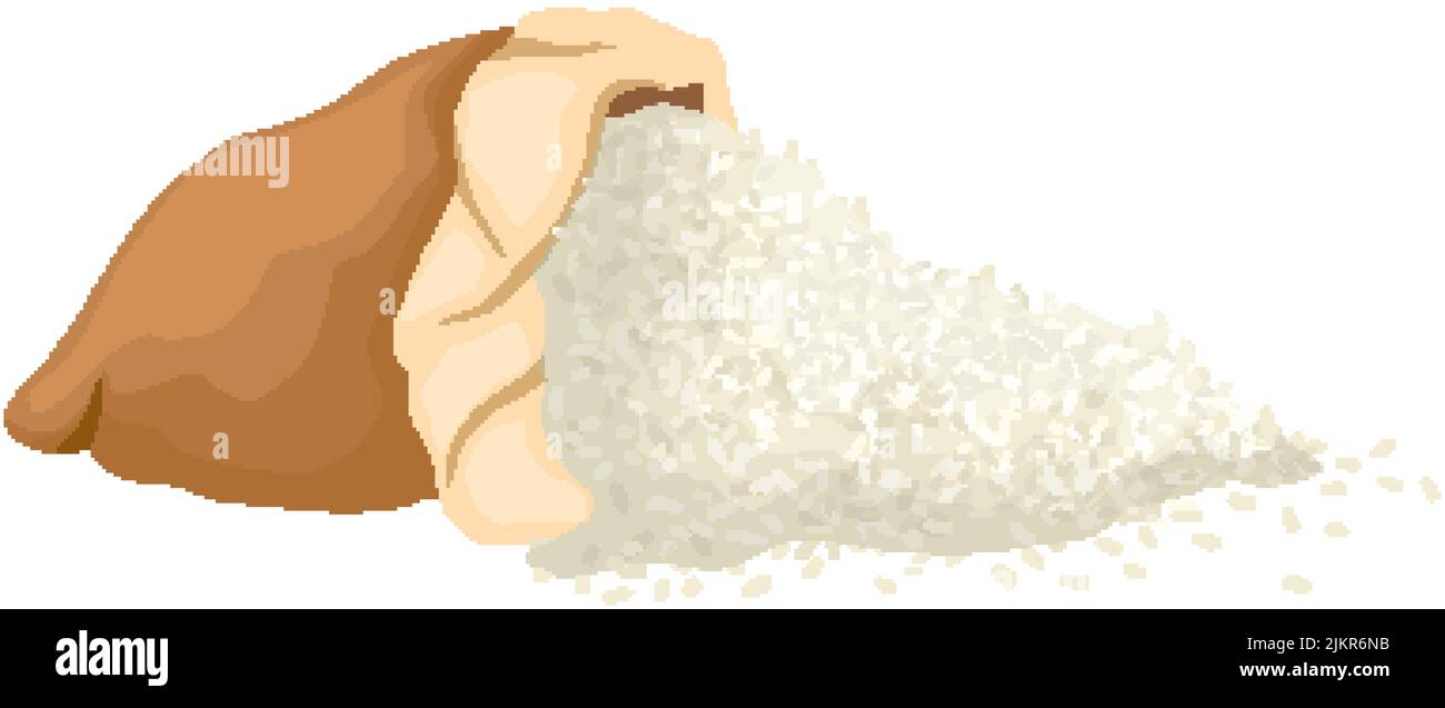 rice burlap sack cartoon vector illustration Stock Vector Image & Art ...