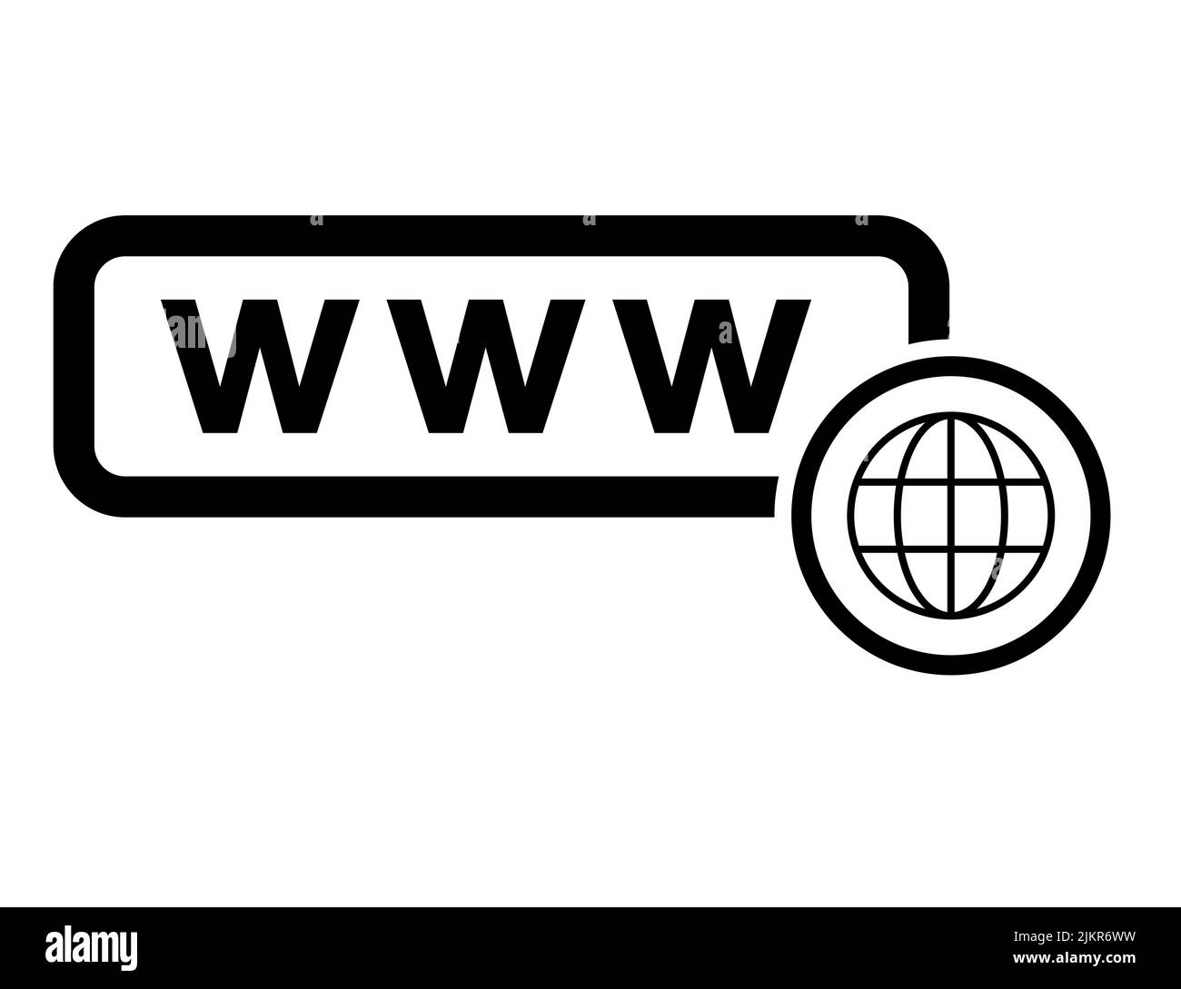 World wide web icon, www internet website symbol, click mouse arrow ...
