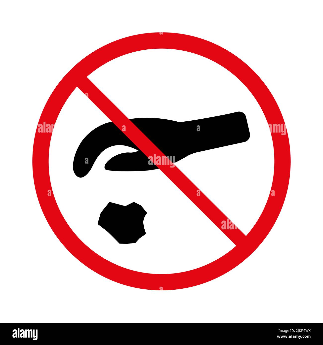 Throw trash ban vector sign on white background Stock Vector Image ...