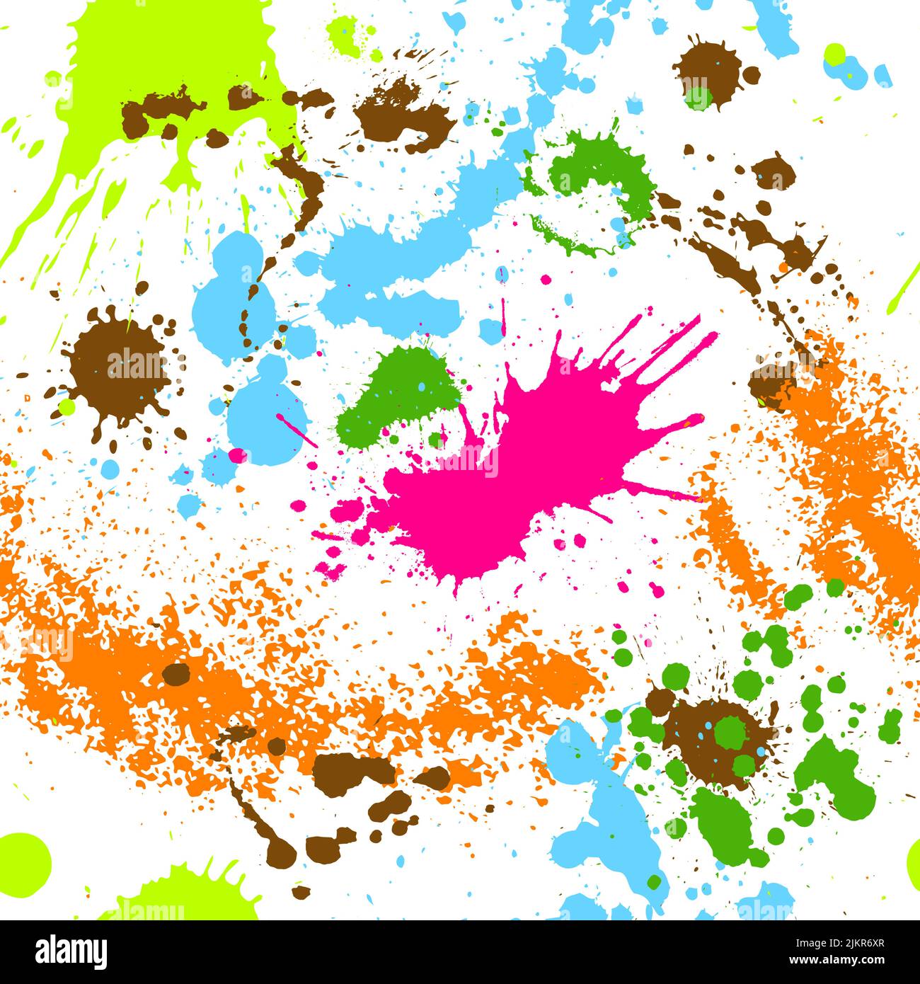 Vector seamless pattern with ink blots and brush strokes. Colorful ...