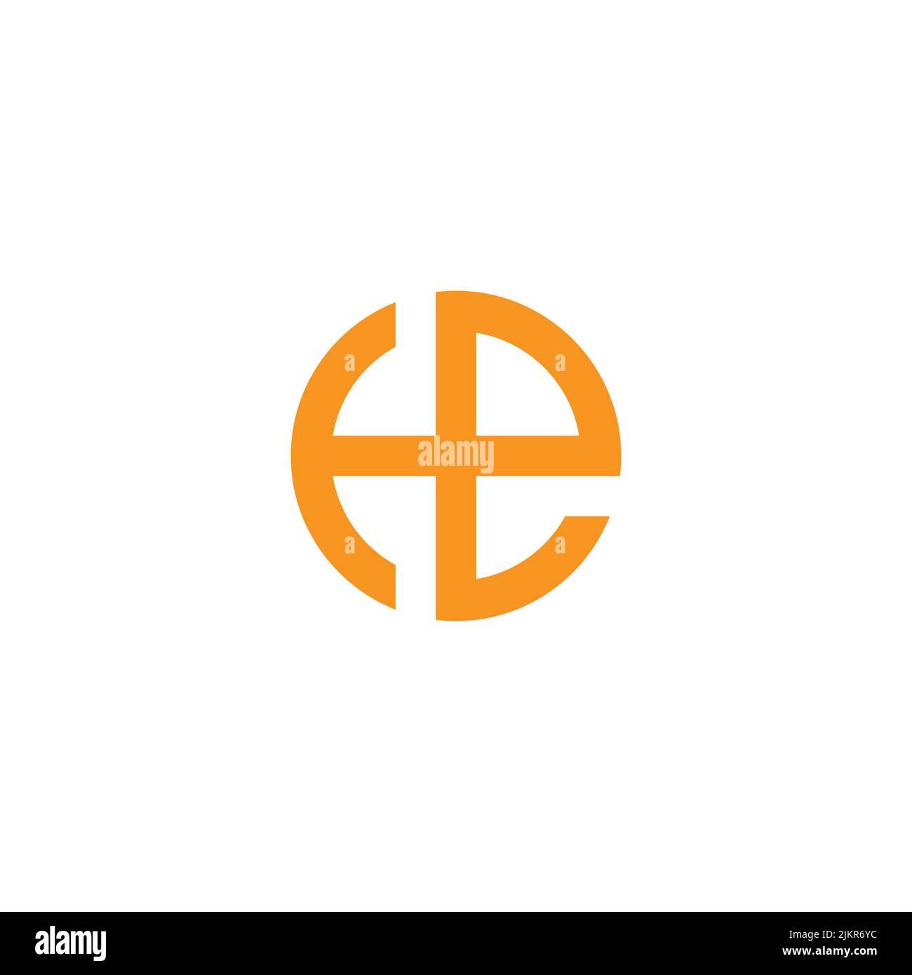 letter he yellow circle geometric line logo vector Stock Vector Image ...