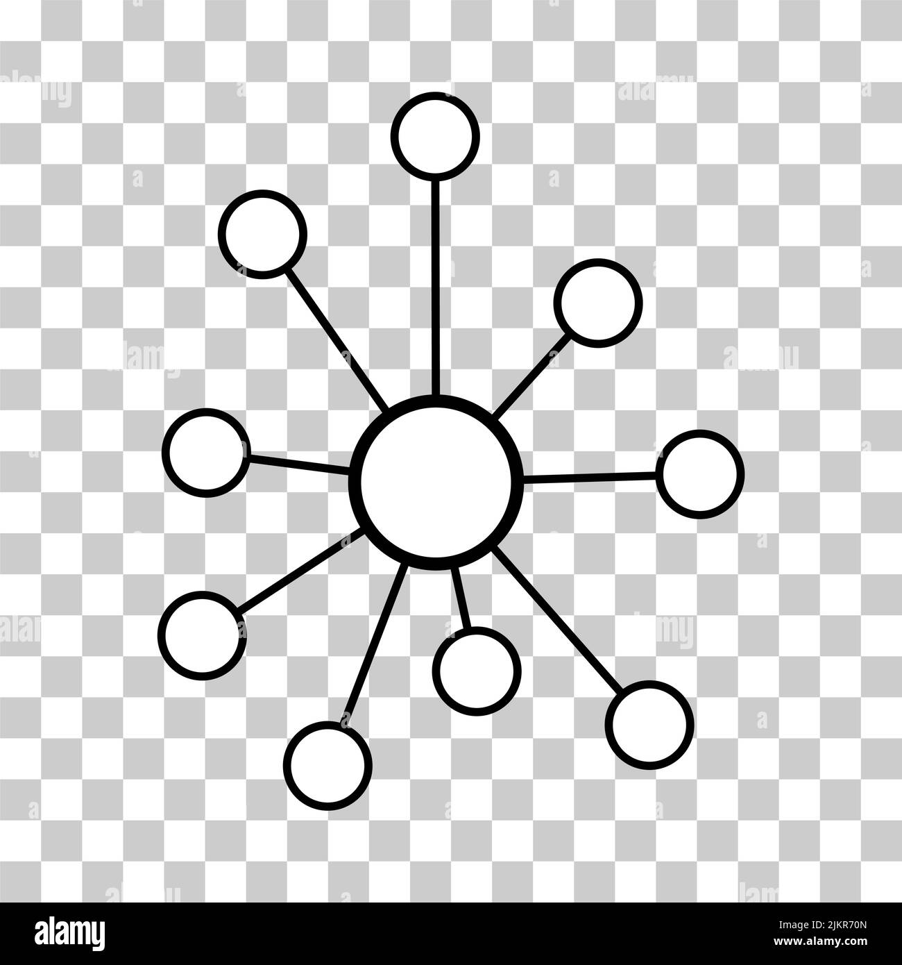 Hub flat network icon, connect structure vector symbol isolated ...