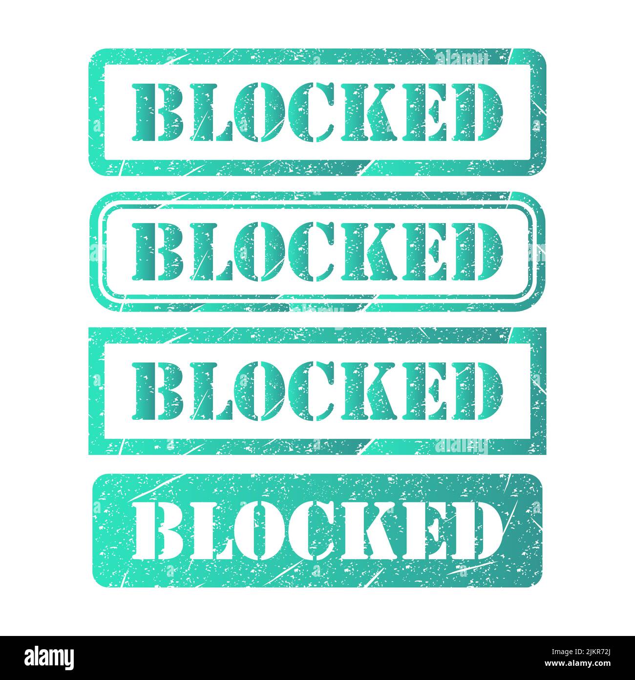 Set of Blocked stamp symbol, label sticker sign button, text banner ...