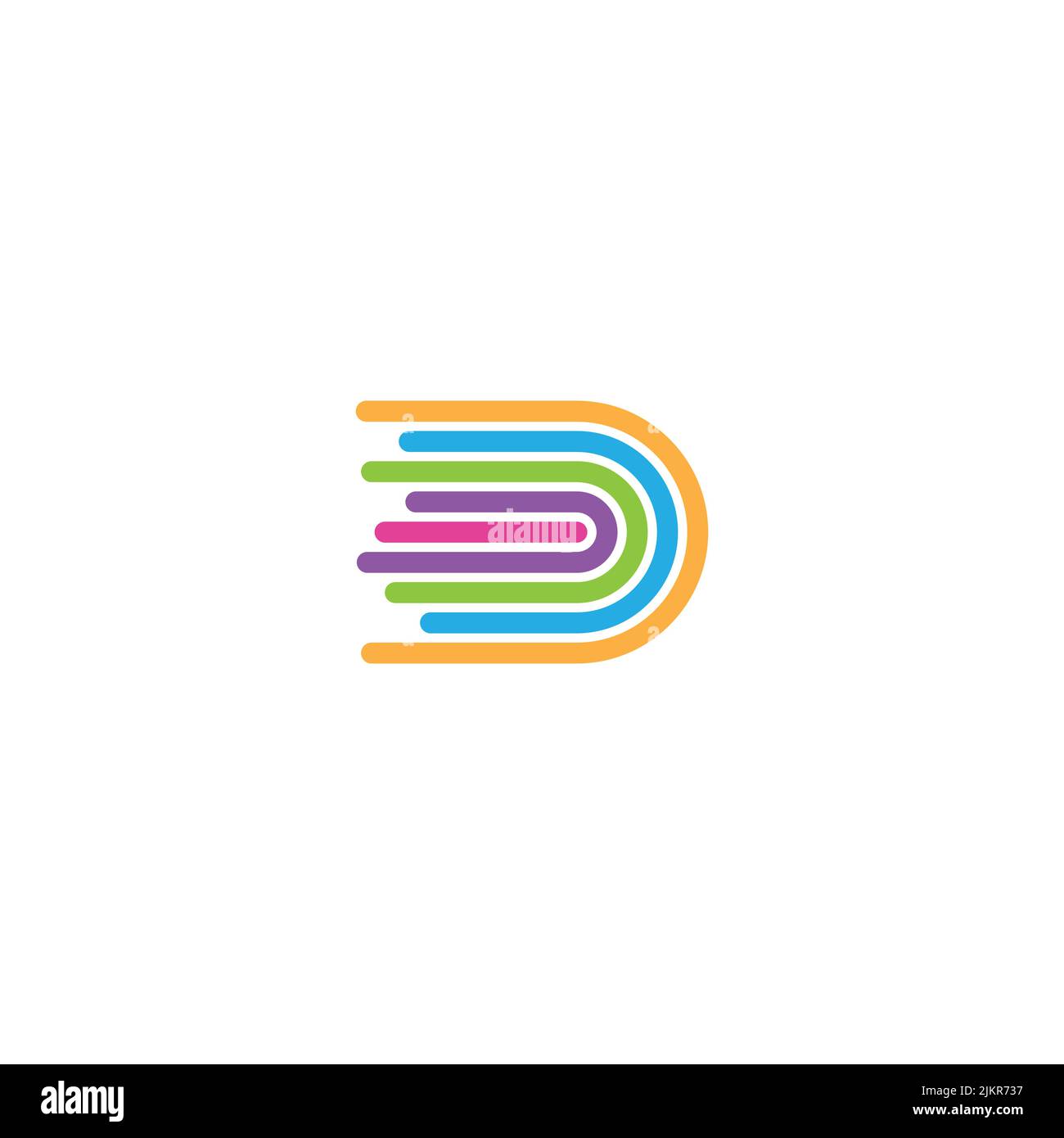 letter d fast motion colorful doodle line logo vector Stock Vector ...