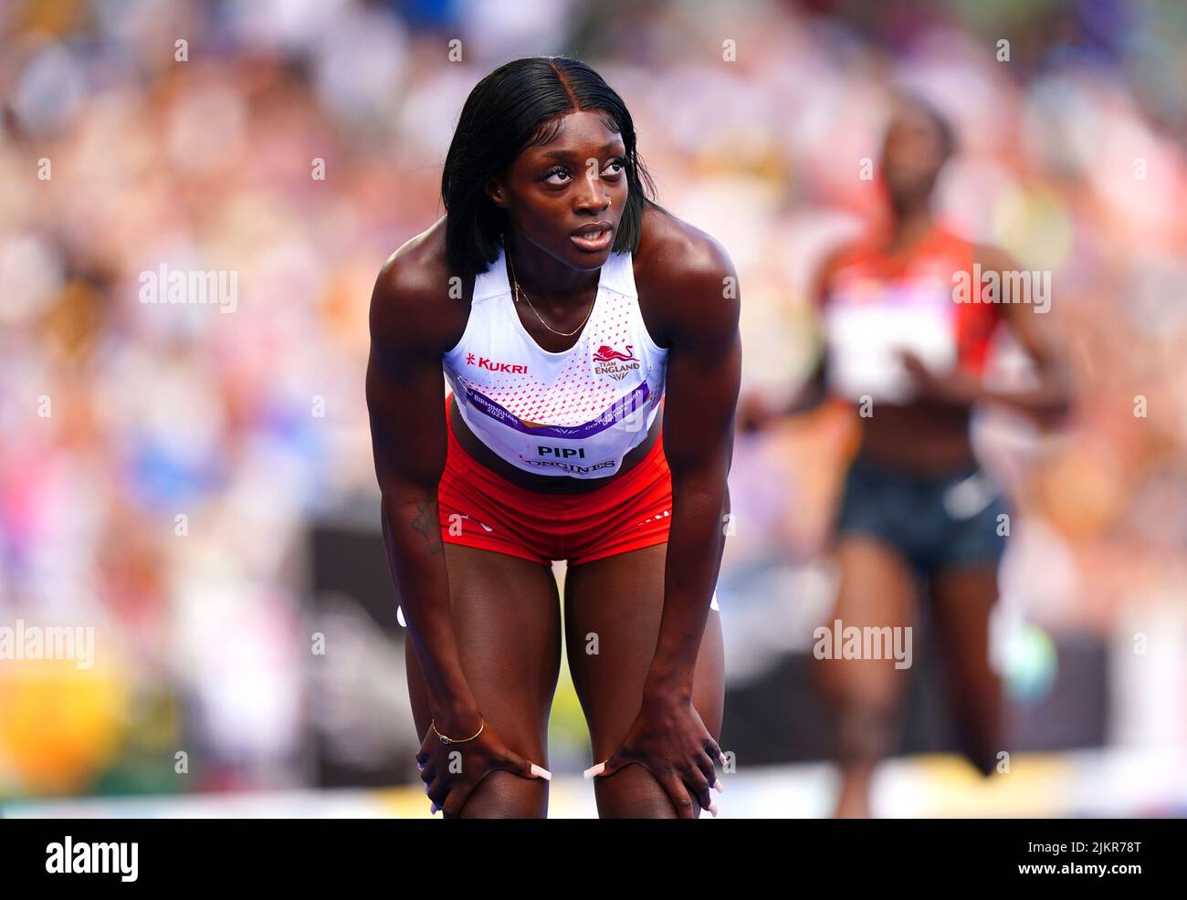 England's Ama Pipi after finishing first in Heat 4 of the Women's 400m ...