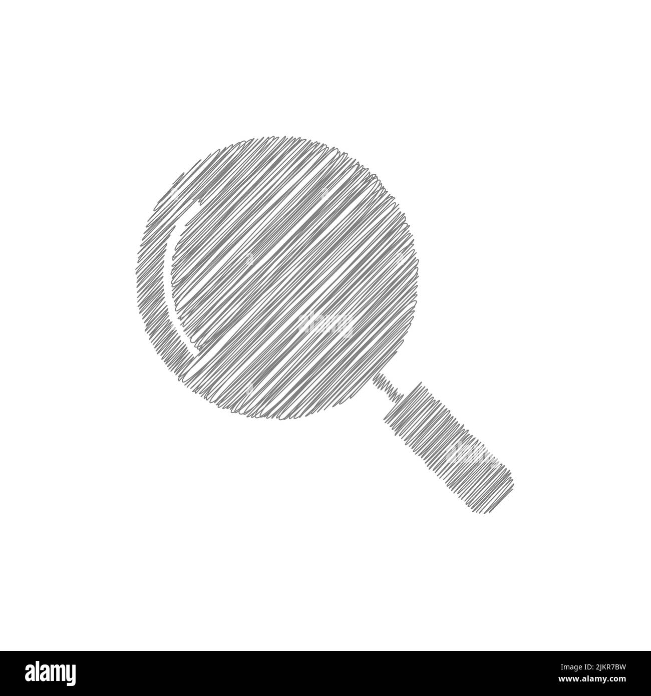 Magnifier glass grey sketch vector icon. Search and find symbol Stock ...