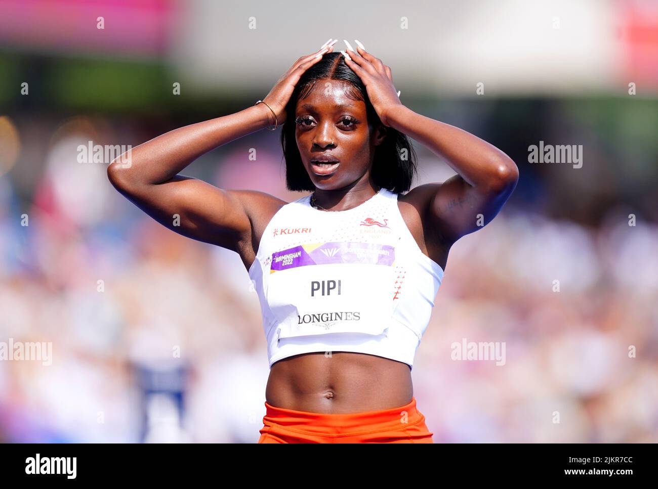England's Ama Pipi after finishing first in Heat 4 of the Women's 400m ...