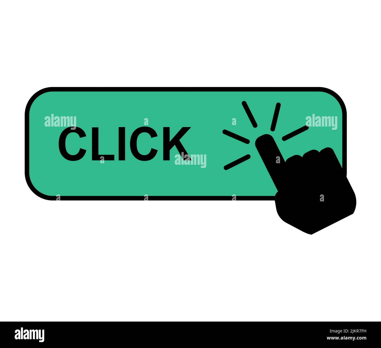 Click here web button, internet flat pointer design, press link vector ...