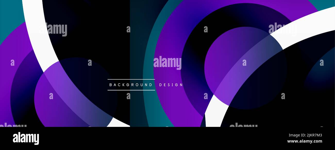 Abstract background with color geometric shapes. Beautiful minimal backdrop with round shapes ...