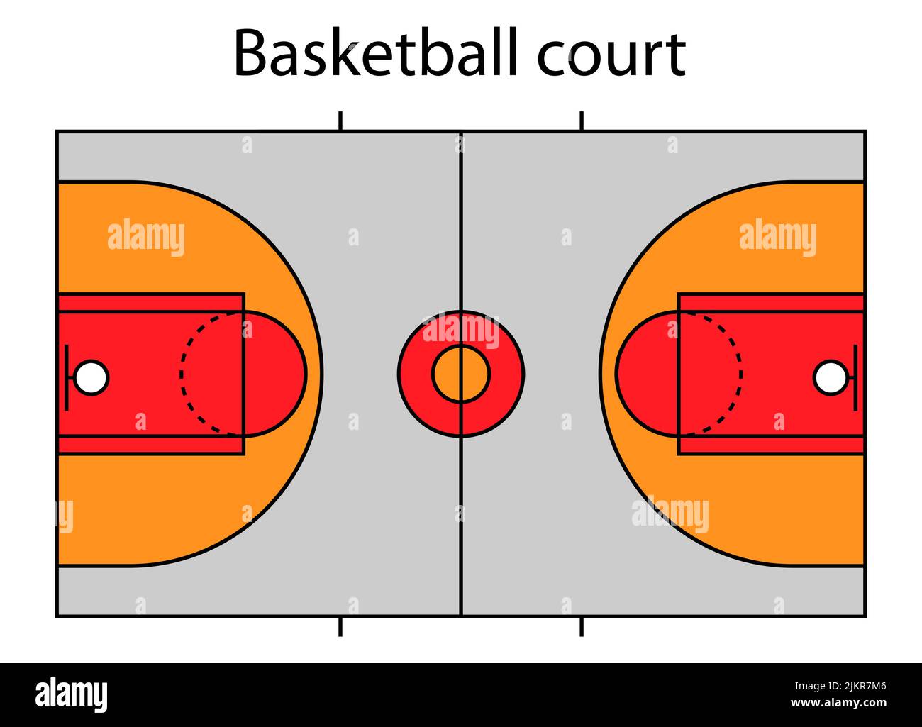 Basketball court icon, floor parquet area, top american sport symbol ...