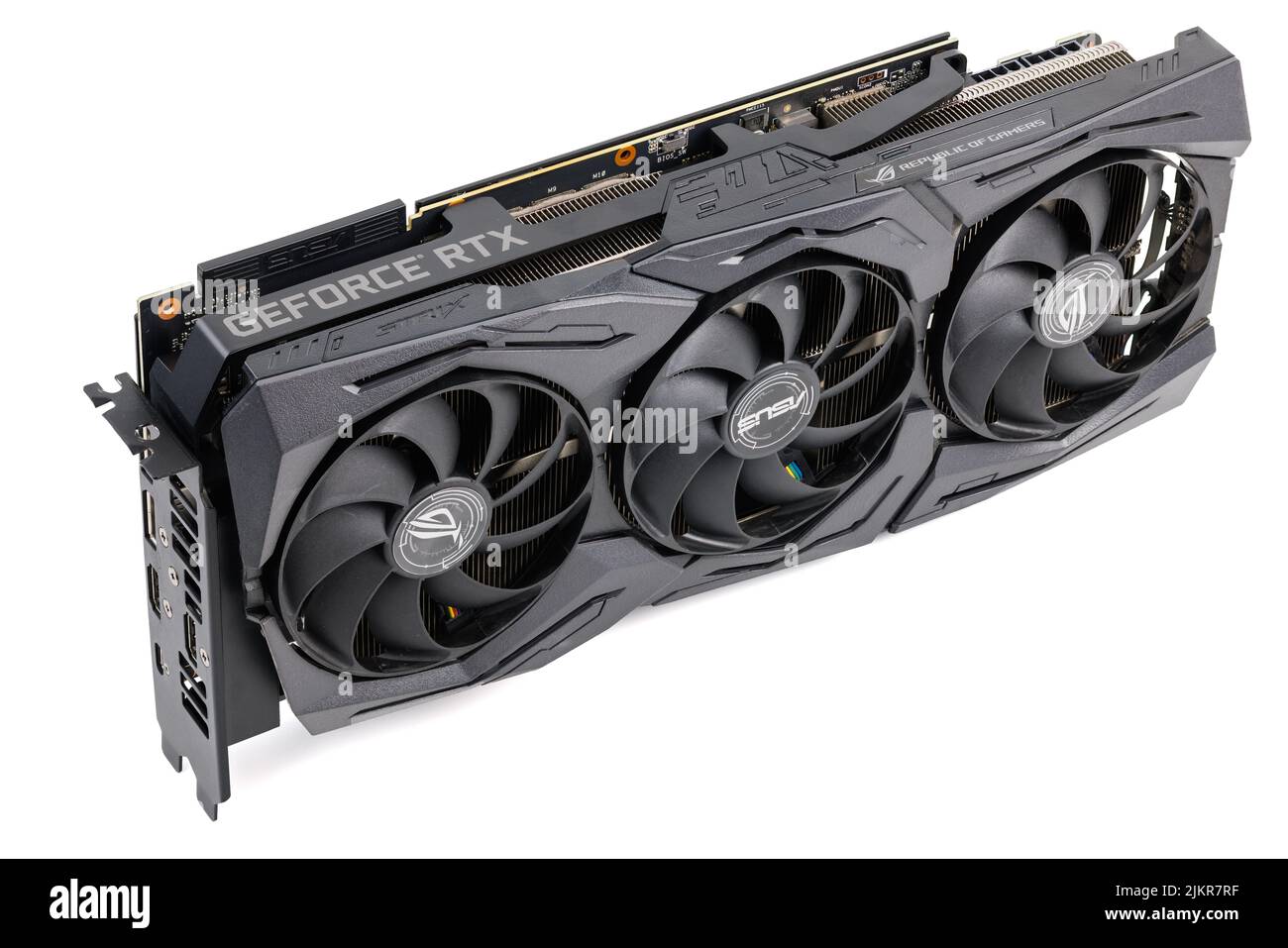 big black contemporary gaming graphics card isolated on white ...