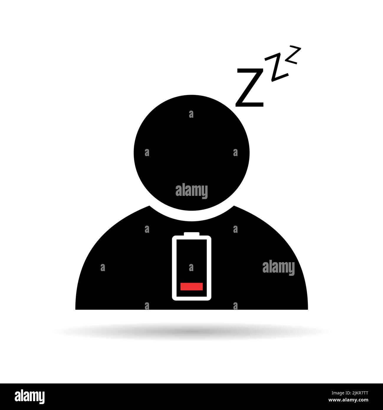 Tired man icon with shadow, sleep emotion tired sign, bored concept ...