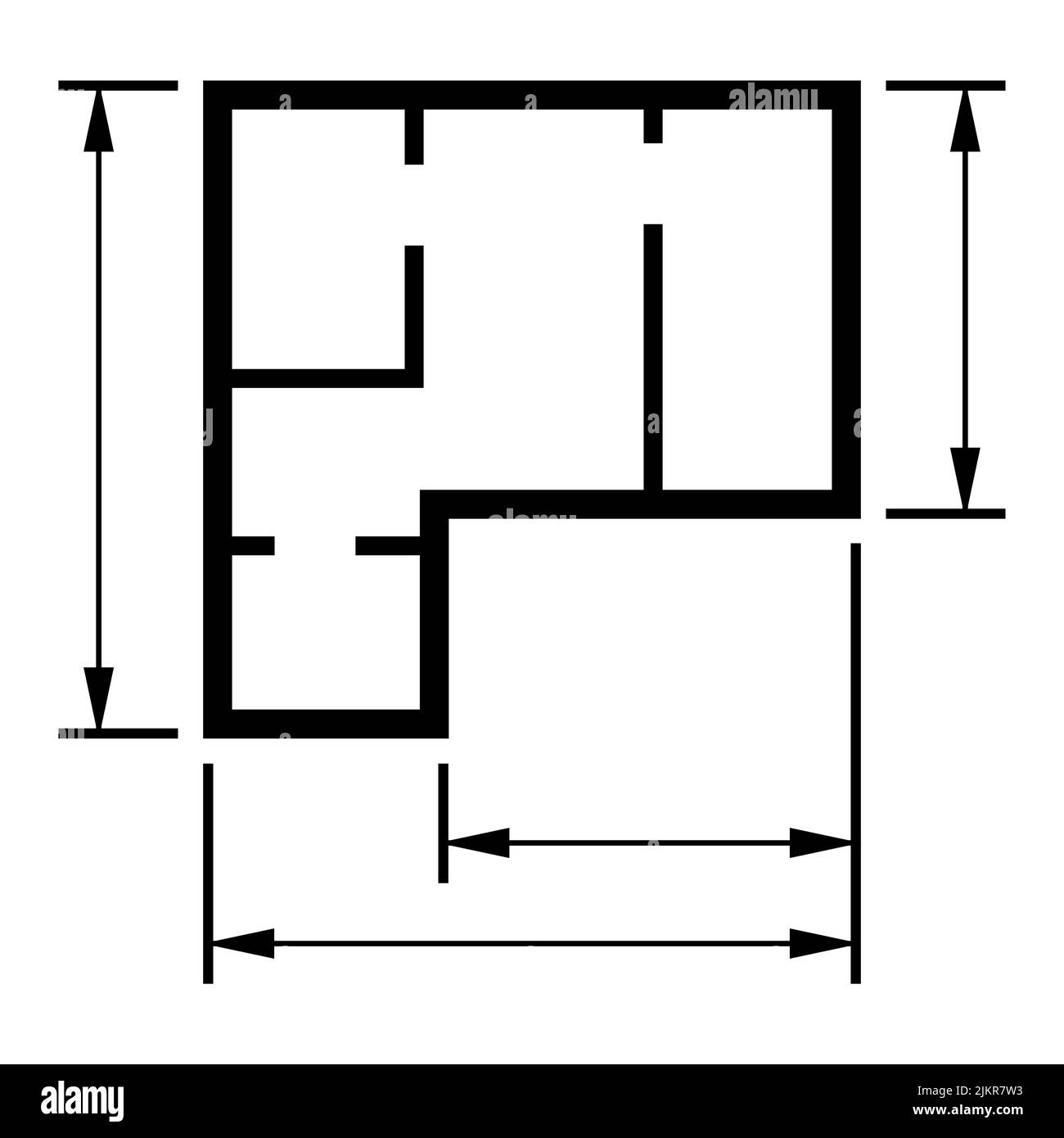 House plan icon, architecture sketch graphic design, home construction ...