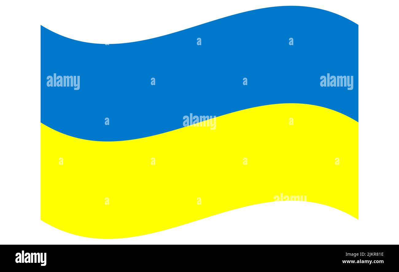 Vector drawing. National waving blue-yellow Ukrainian flag Stock Vector ...