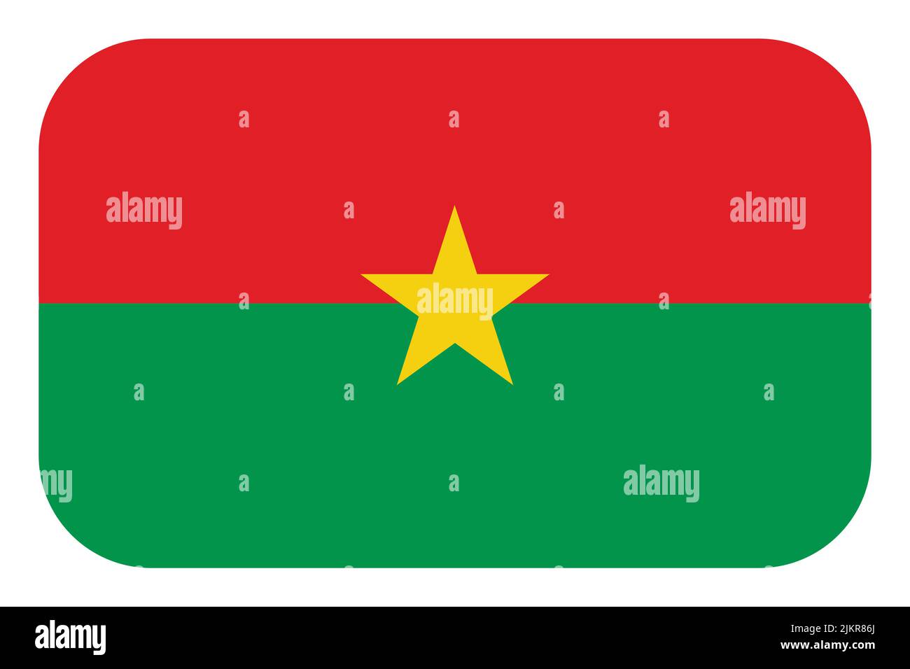 Flag of Burkina Faso. National symbol in official colors. Template icon. Abstract vector ...