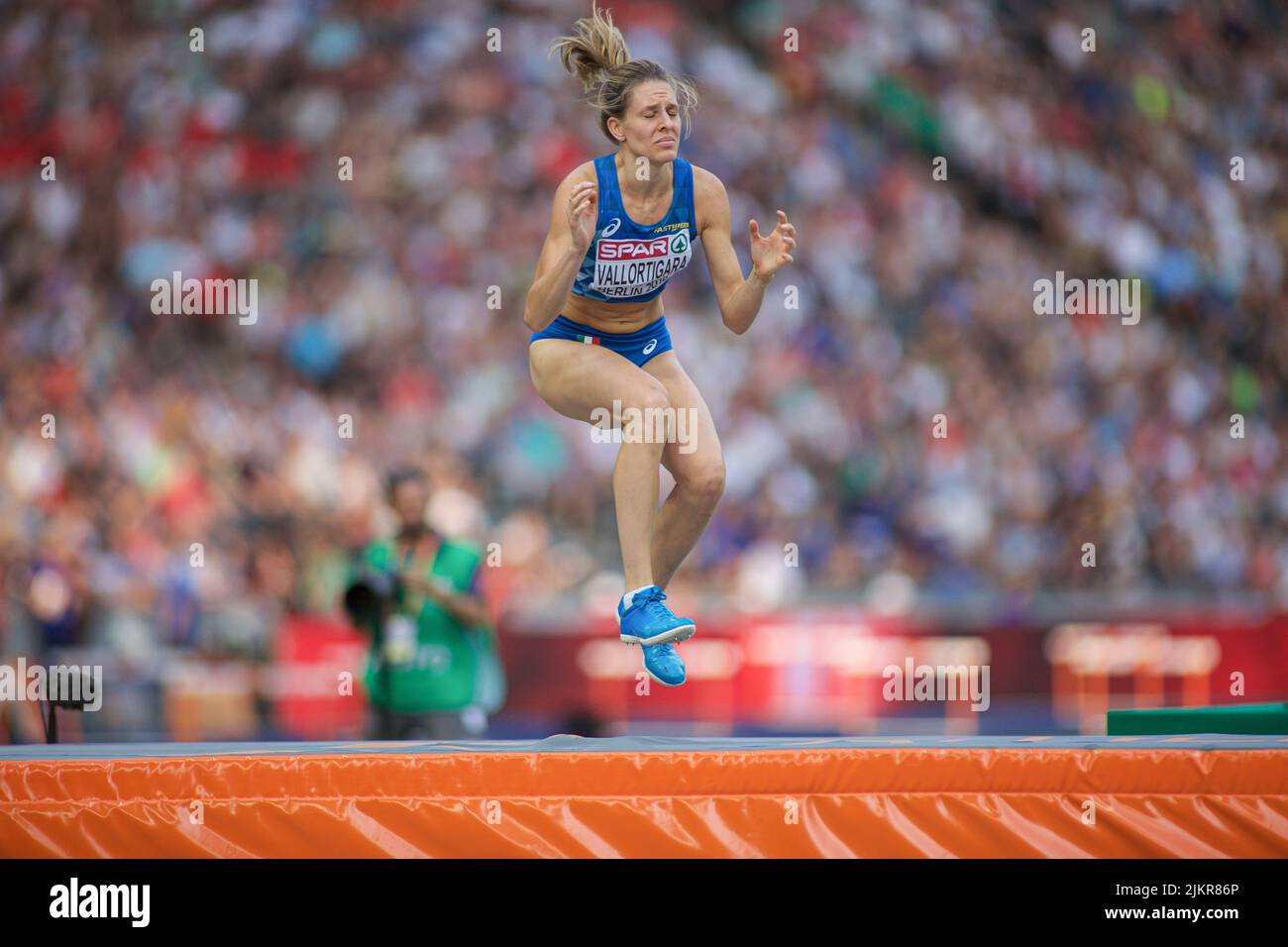Alessia Trost participating in the high jump at the European Athletics ...