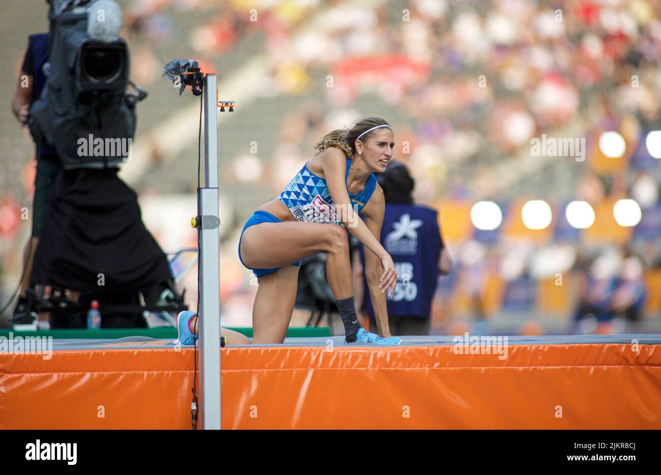 Alessia Trost participating in the high jump at the European Athletics ...