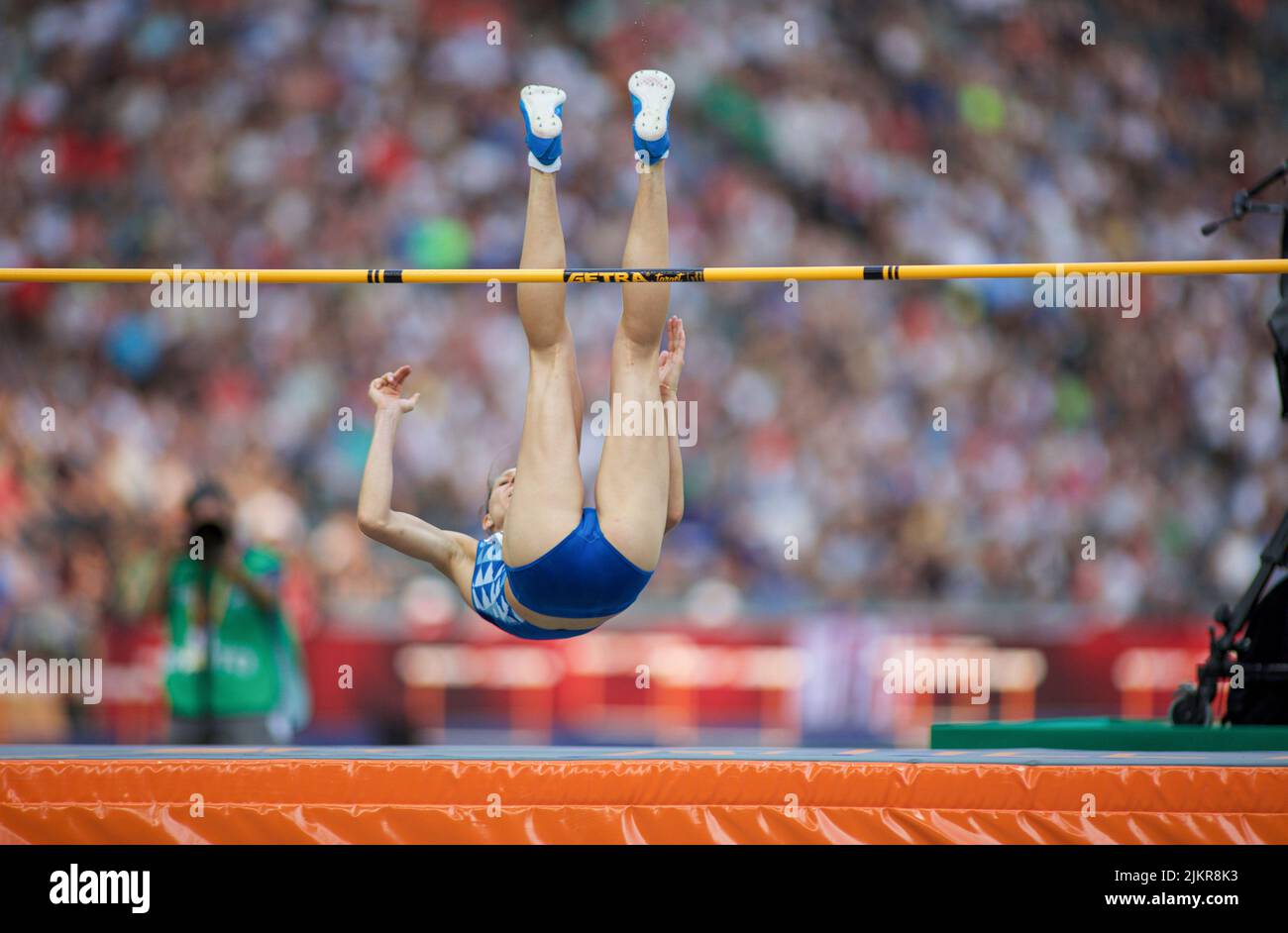 Alessia Trost participating in the high jump at the European Athletics ...