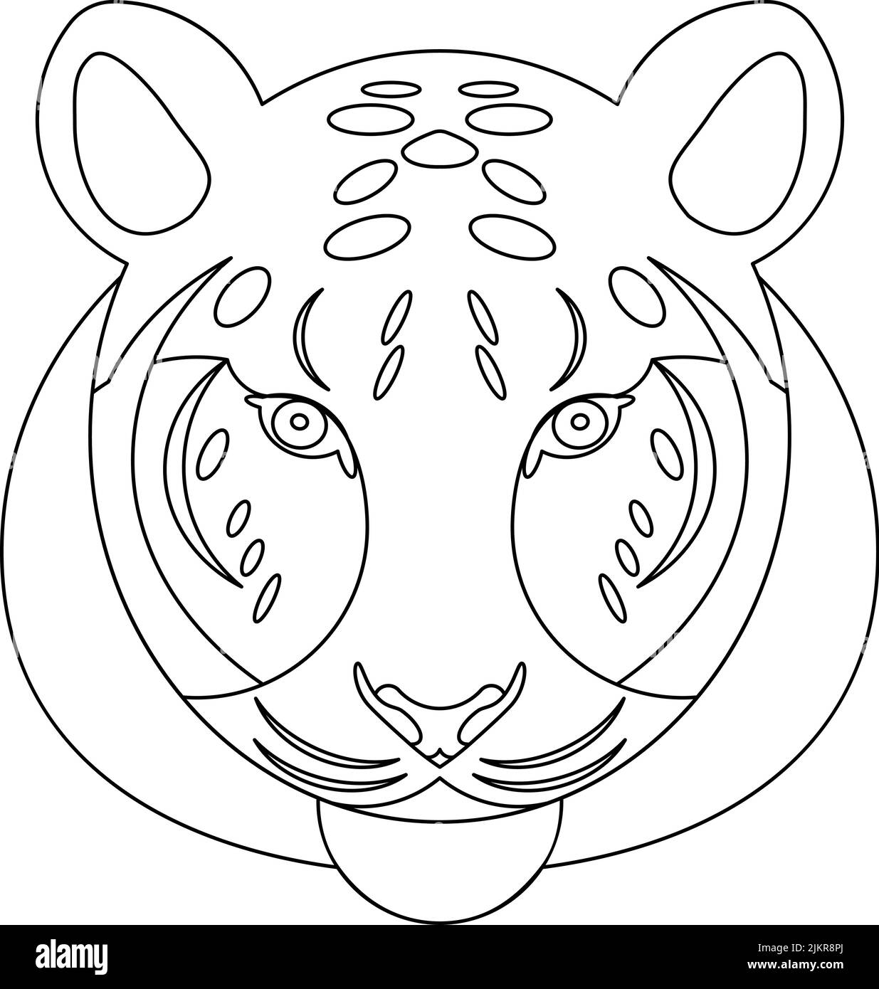 Tiger portrait. Tiger head. Outline vector illustration Stock Vector ...