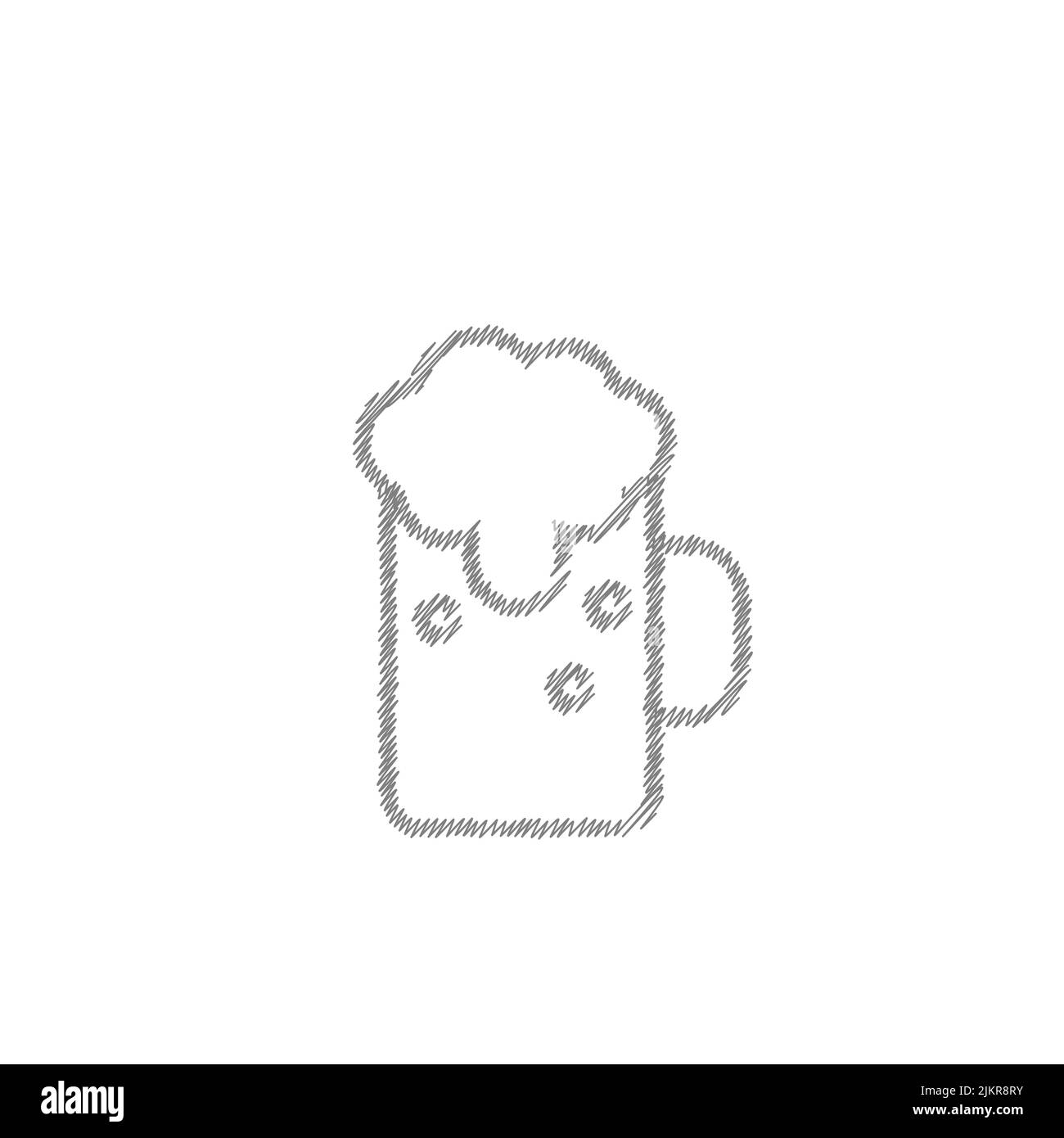 Beer glass sketch vector icon. Illustration of mug of beer Stock Vector ...
