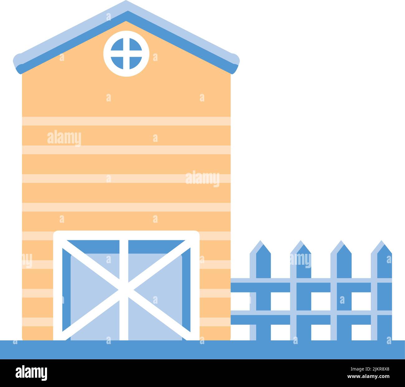 barn farm and fence Stock Vector Image & Art - Alamy