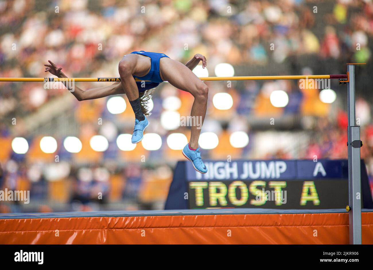 Alessia Trost participating in the high jump at the European Athletics ...