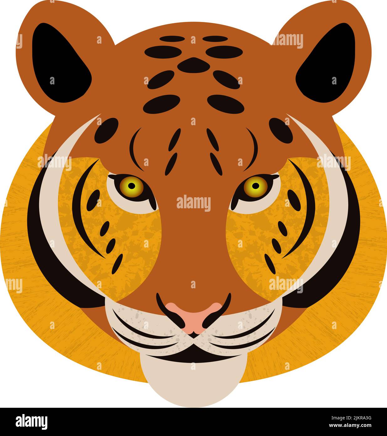 Tiger portrait. Tiger head. Textured vector illustration Stock Vector ...