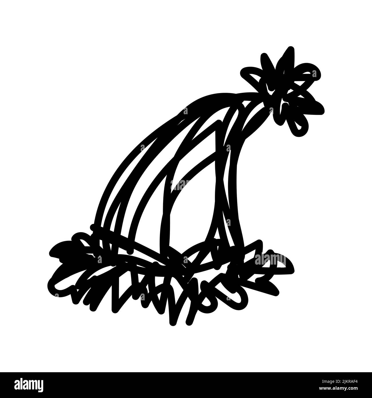 Doodle Christmas Santa hat. Hand-drawn outline napper isolated on white ...