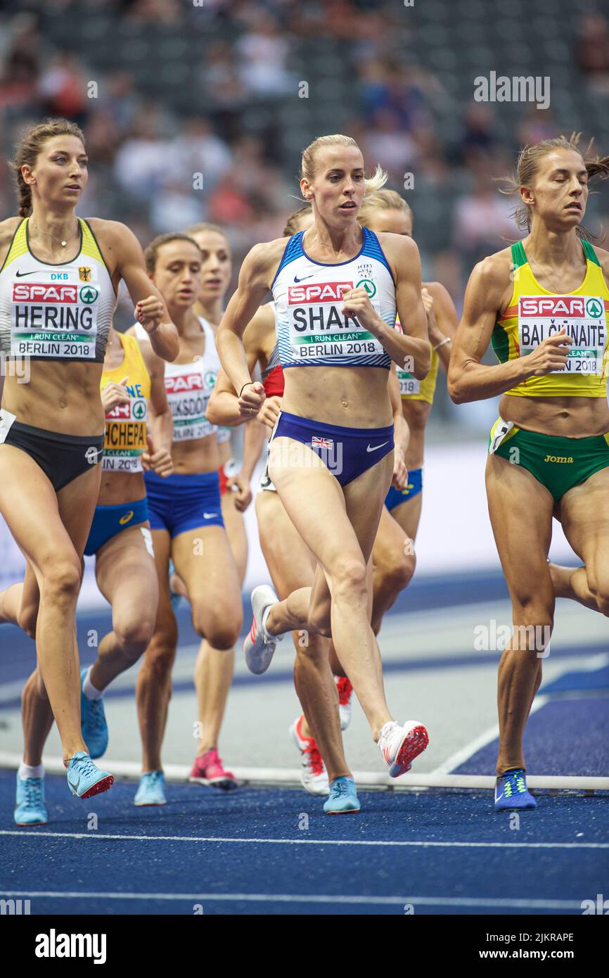Lynsey Sharp participating in the 800 meters at the European Athletics ...