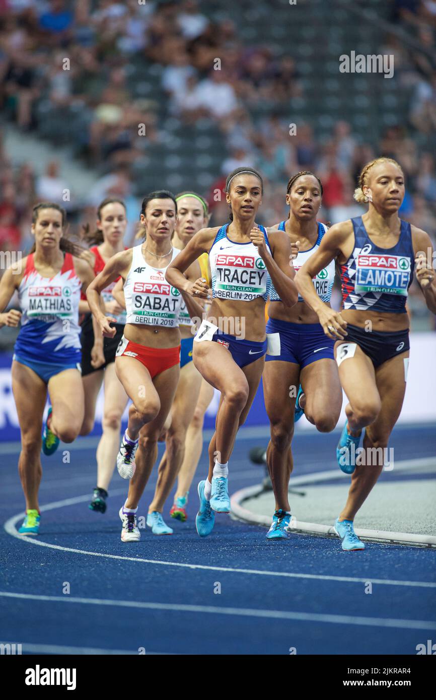 Adelle Tracey participating in the 800 meters at the European Athletics ...