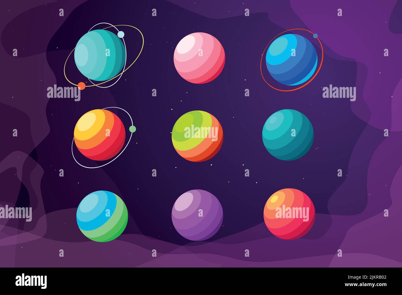 simple bright various alien planets in set Stock Vector Image & Art - Alamy