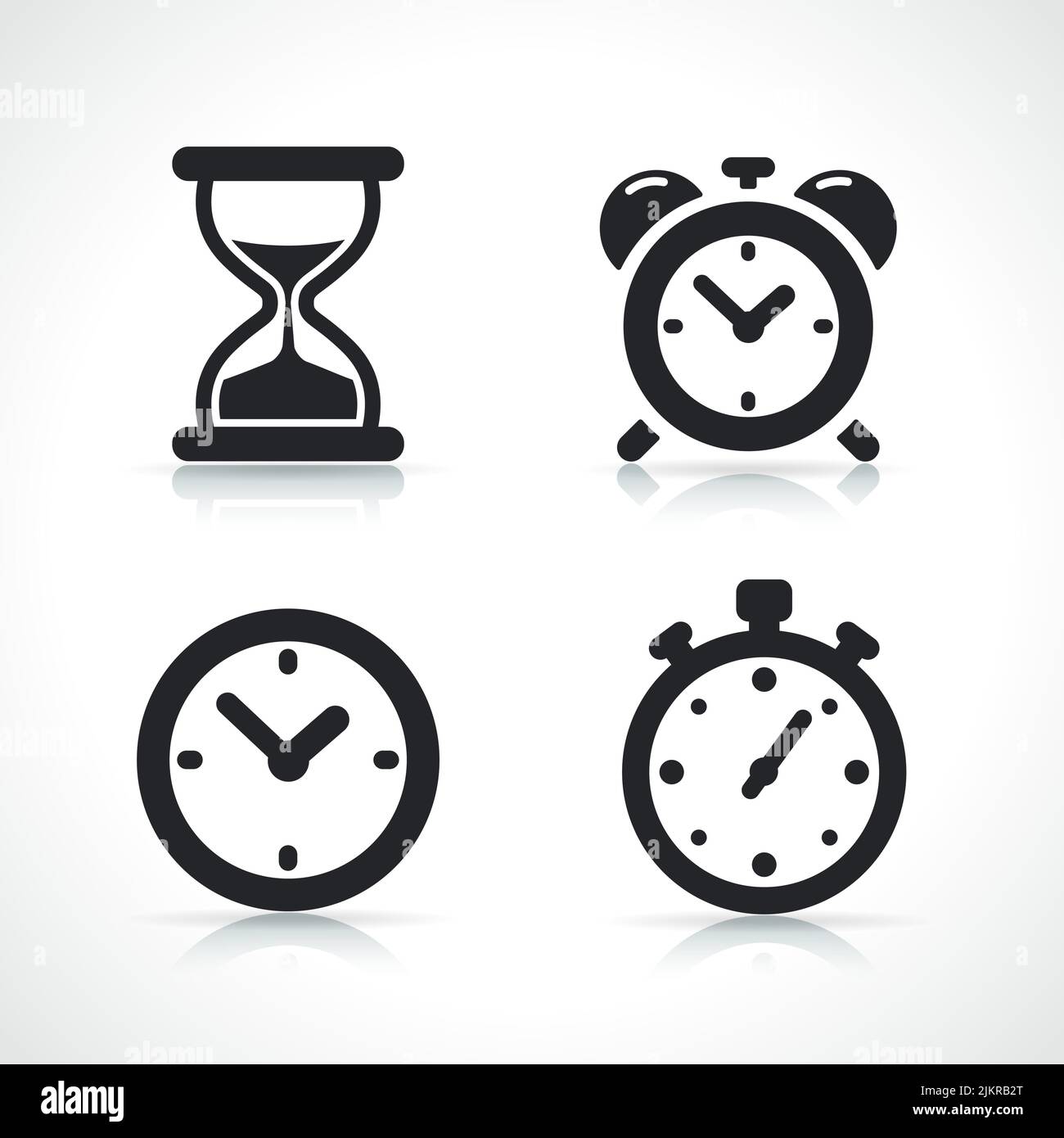 various black time icons isolated illustration Stock Vector Image & Art ...