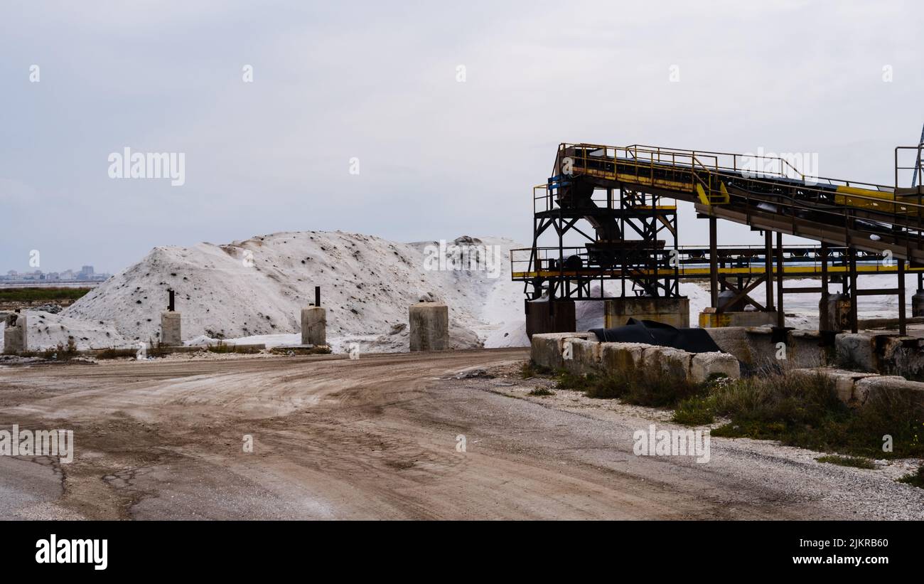 Salt pan of Margherita di Savoia. Apulia, Italy. salt processing Stock ...