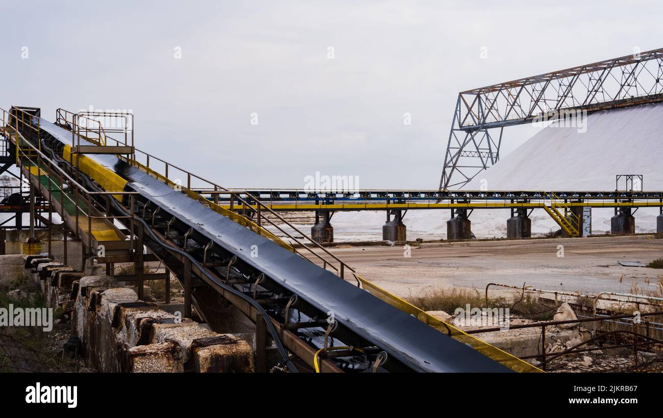 Salt pan of Margherita di Savoia. Apulia, Italy. salt processing Stock ...