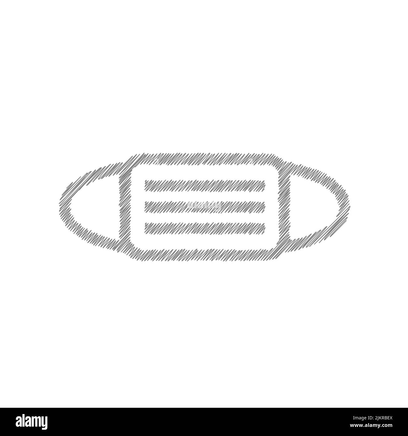Face mask simple sketch vector icon. Mask that protects airborne ...