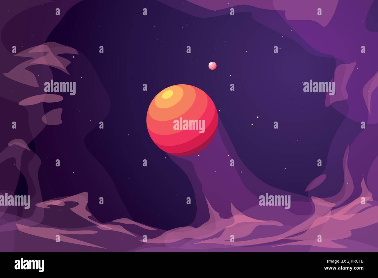 red planet in alien galaxy simple design Stock Vector Image & Art - Alamy