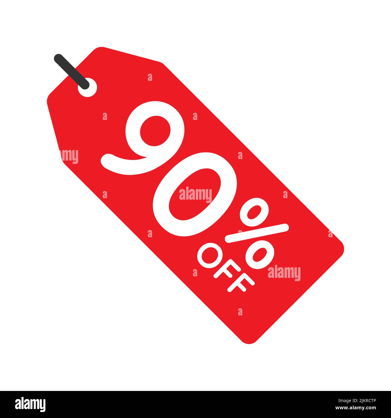 90 percent off tag vector icon on white background Stock Vector Image ...