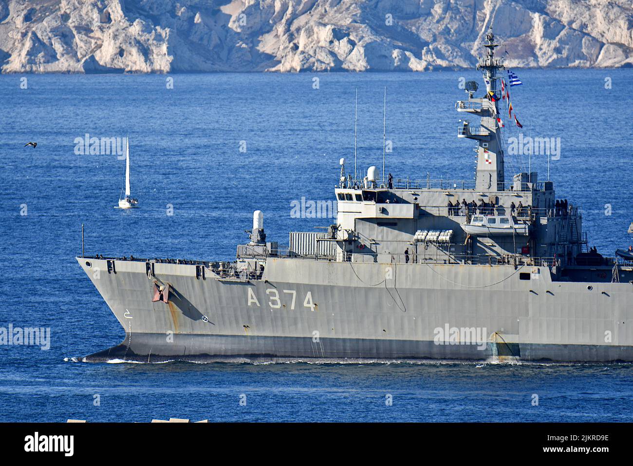 The Greek warship Prometheus A374 arrives at the French Mediterranean ...