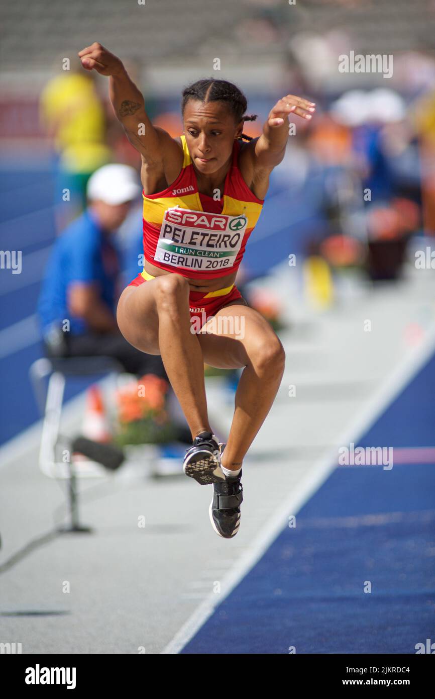 Ana Peleteiro participating in the triple jump at the European ...