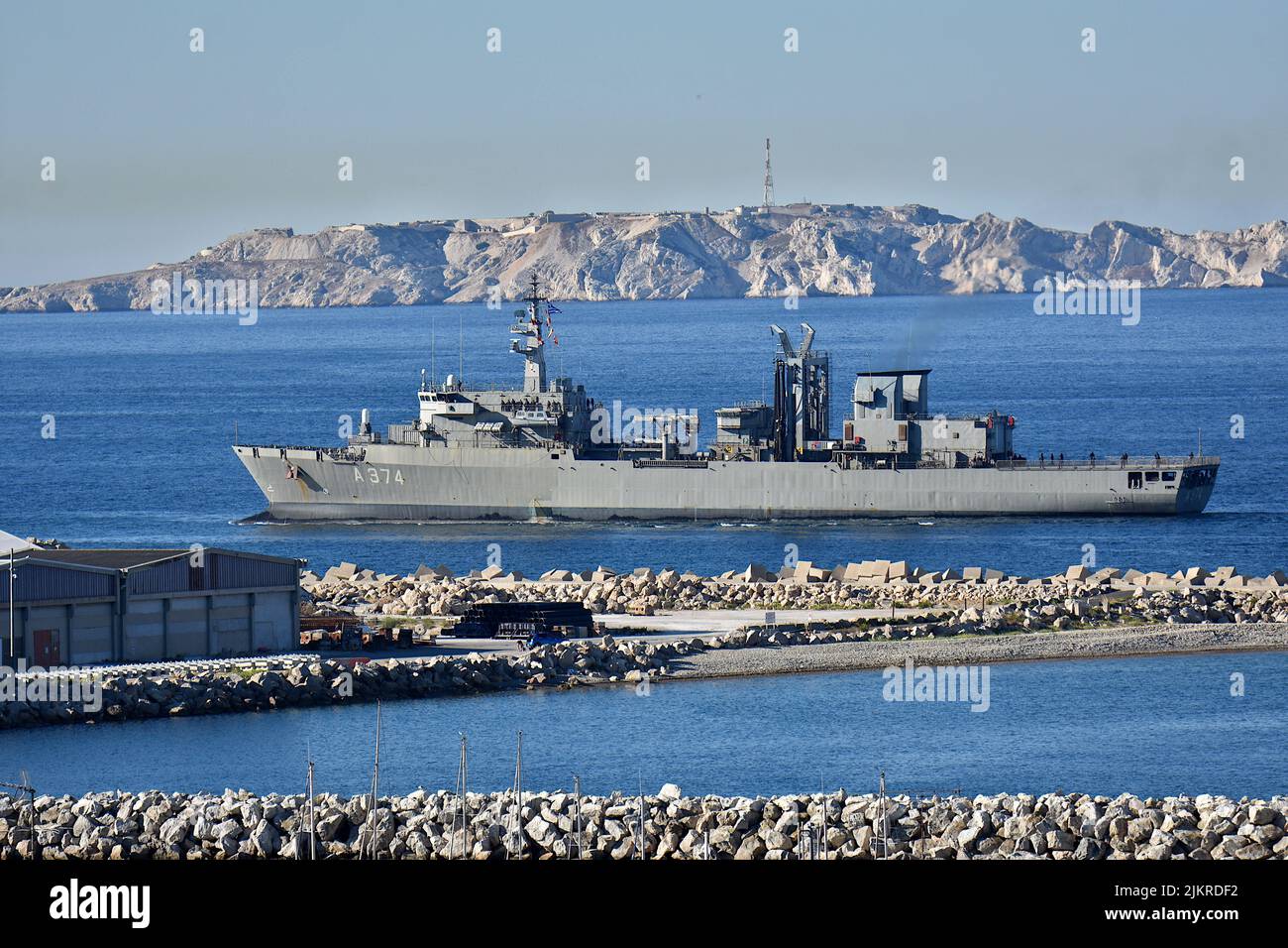 The Greek warship Prometheus A374 arrives at the French Mediterranean ...