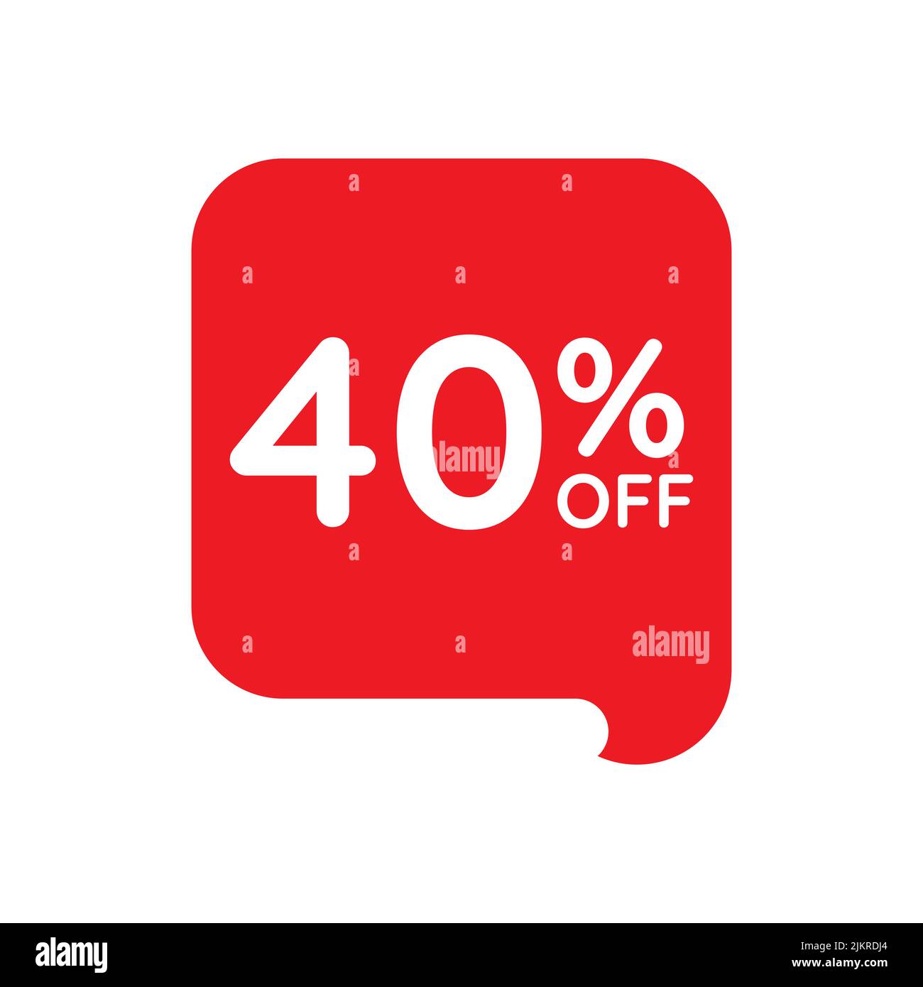 40 percent off tag vector icon on white background Stock Vector Image ...
