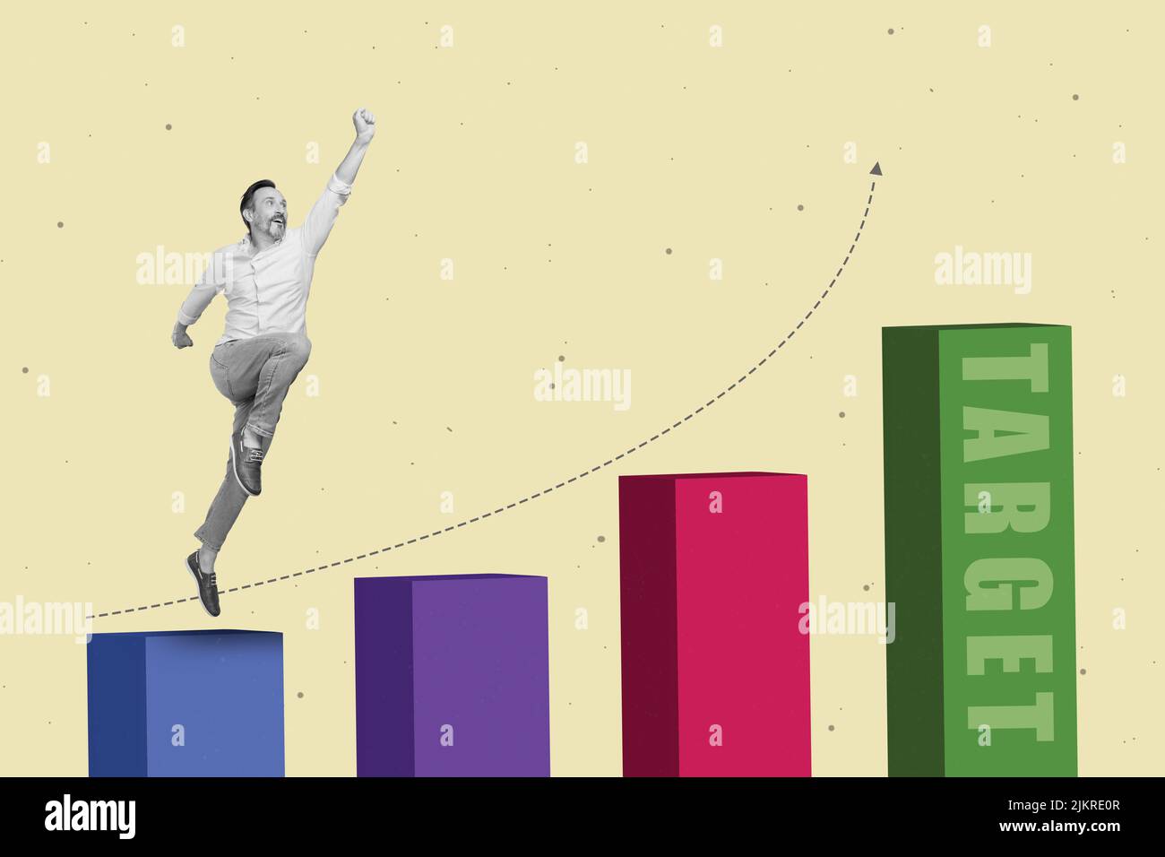 Composite collage picture of happy excited crazy guy black white gamma ...