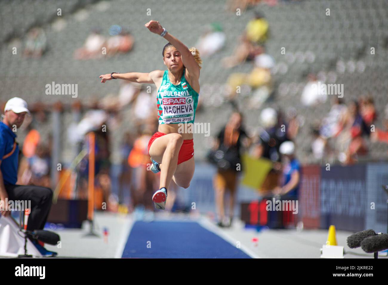Aleksandra Nacheva participating in the triple jump at the European ...