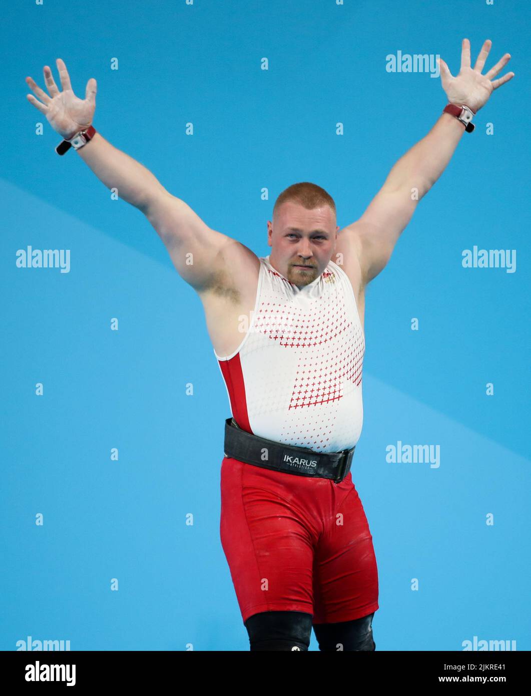 England's Andy Griffiths during the Men’s 109kg Final at The NEC on day ...