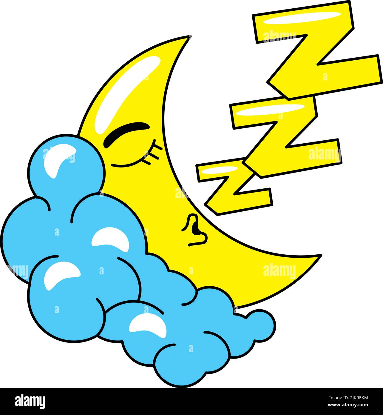 sleeping moon traditional cartoon Stock Vector Image & Art - Alamy
