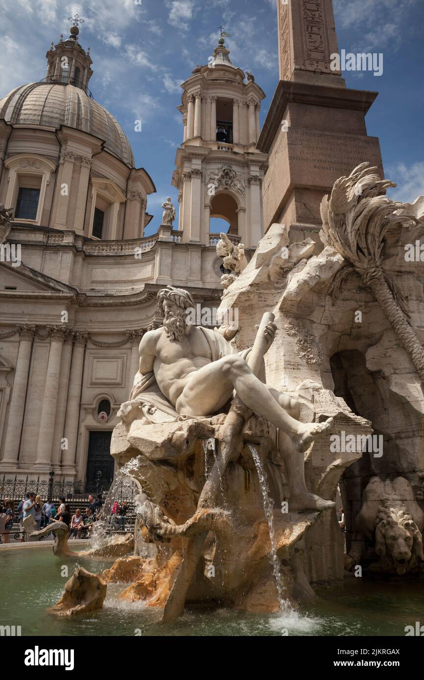 Fountain of the four Rivers by Bernini in front of the church of Sant ...