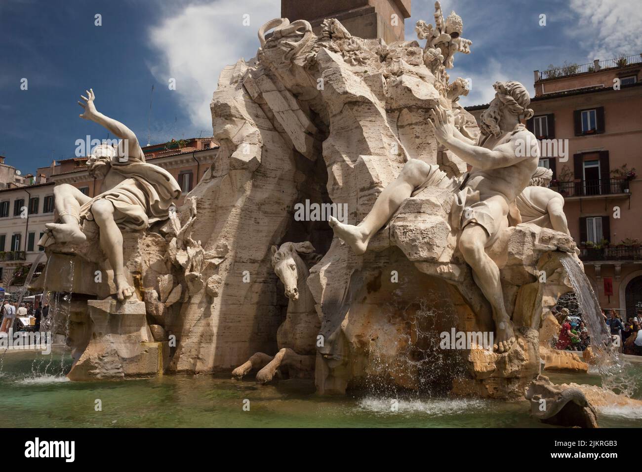 Fountain of the four Rivers by Bernini in Piazza Navona, Rome Stock ...