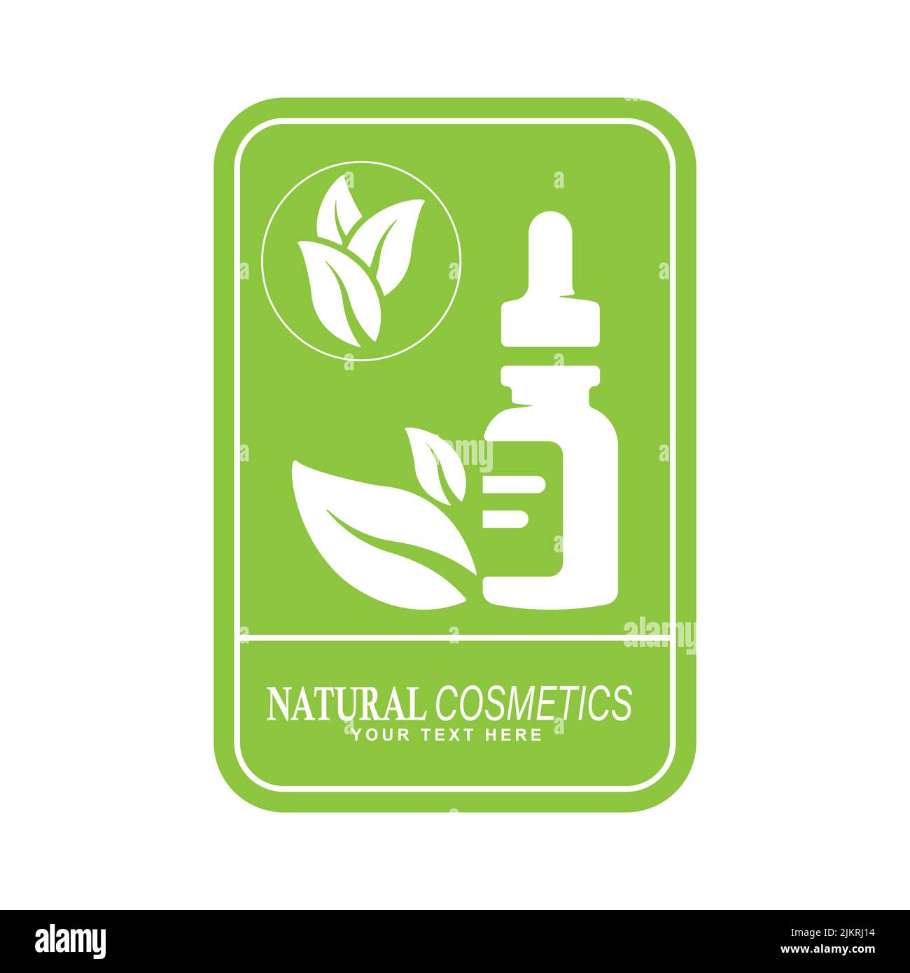 Natural cosmetics. Template for a logo, emblem, label or sticker. Flat ...